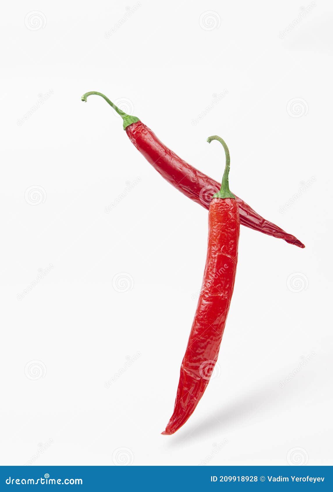 Falling Red Chili or Chilli Pepper on White Background Stock Photo ...