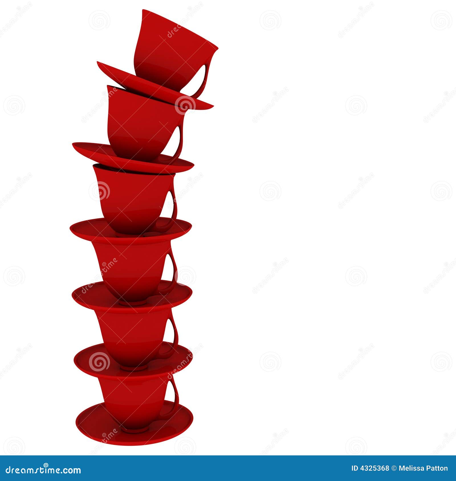 Falling Red Cup Stack Isolated Stock Illustration - Illustration of ...