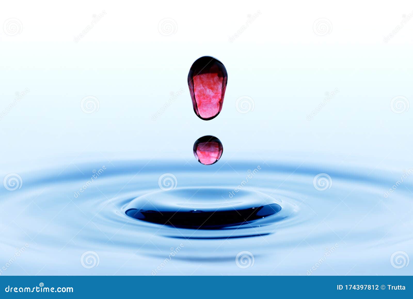 Falling Water Drops in Shape of Exclamation Mark Stock Photo - Image of ...
