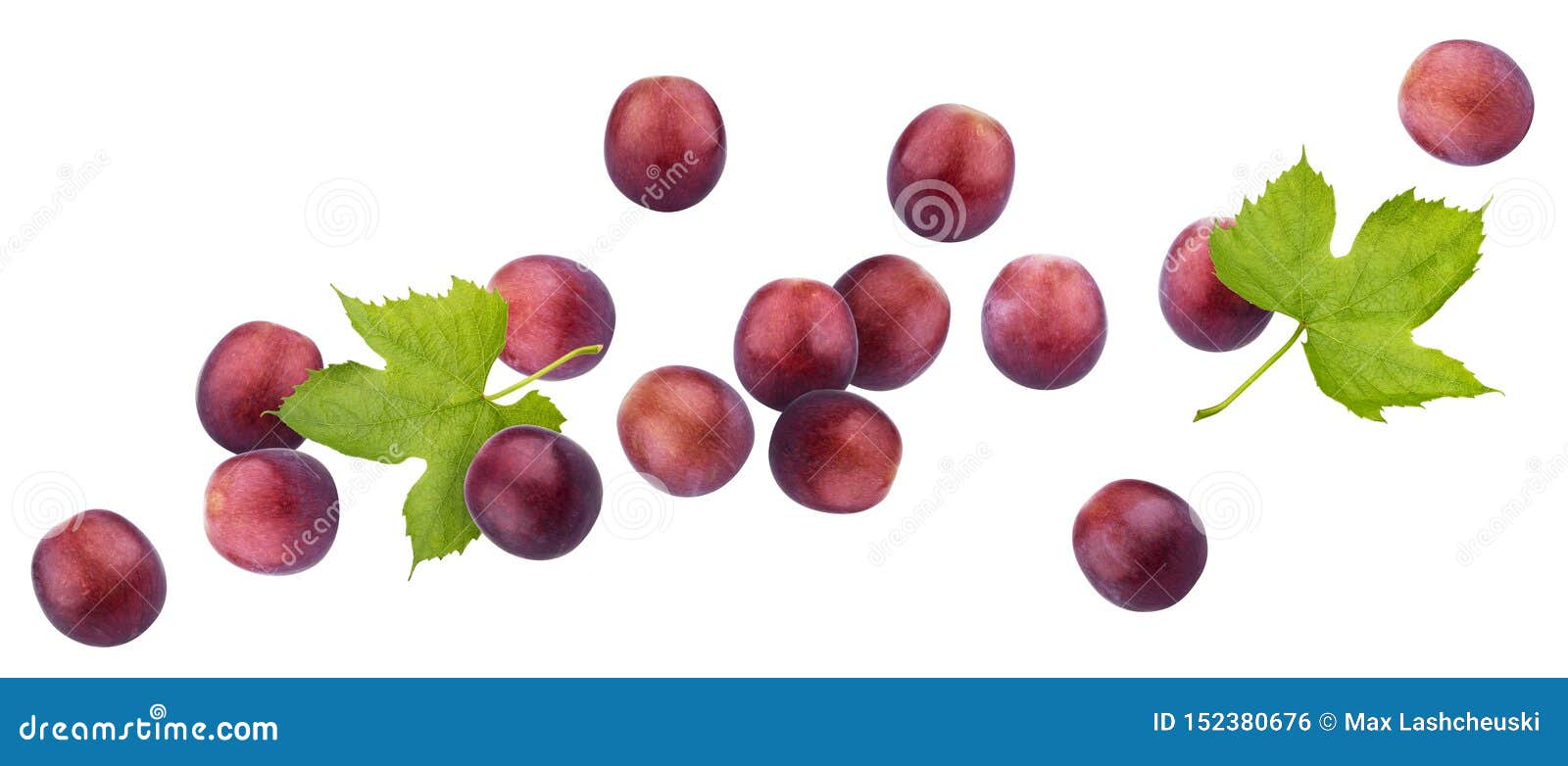Falling Red Grape Isolated on White Background Stock Photo - Image of ...
