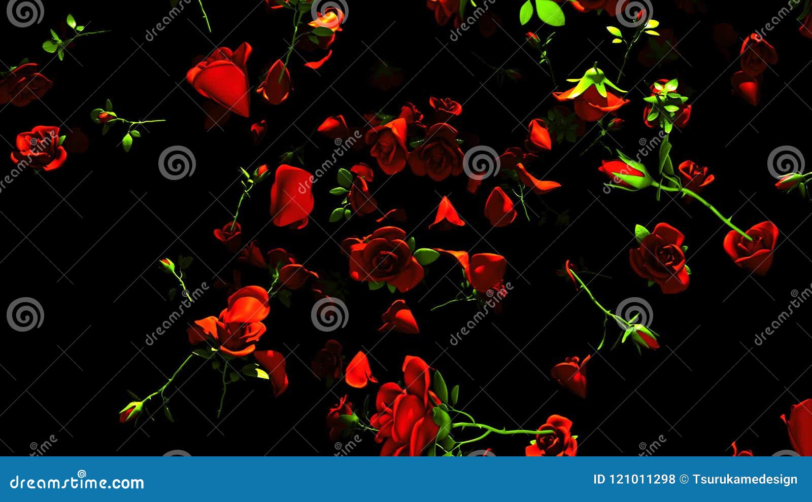 Falling Red Roses on Black Background Stock Footage - Video of ...