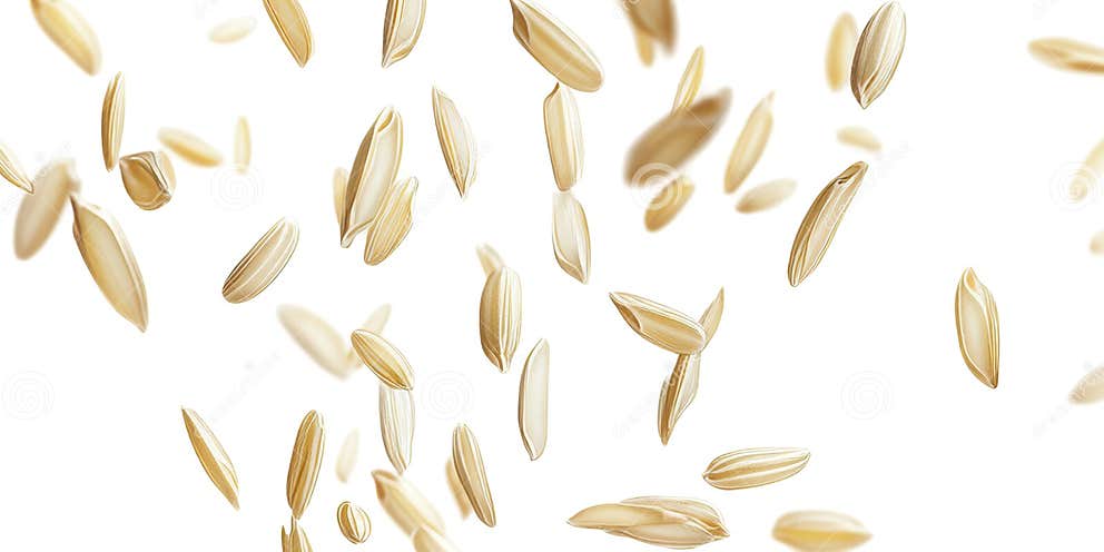 Falling Rice Grains Isolated on Transparent Background Stock Photo ...