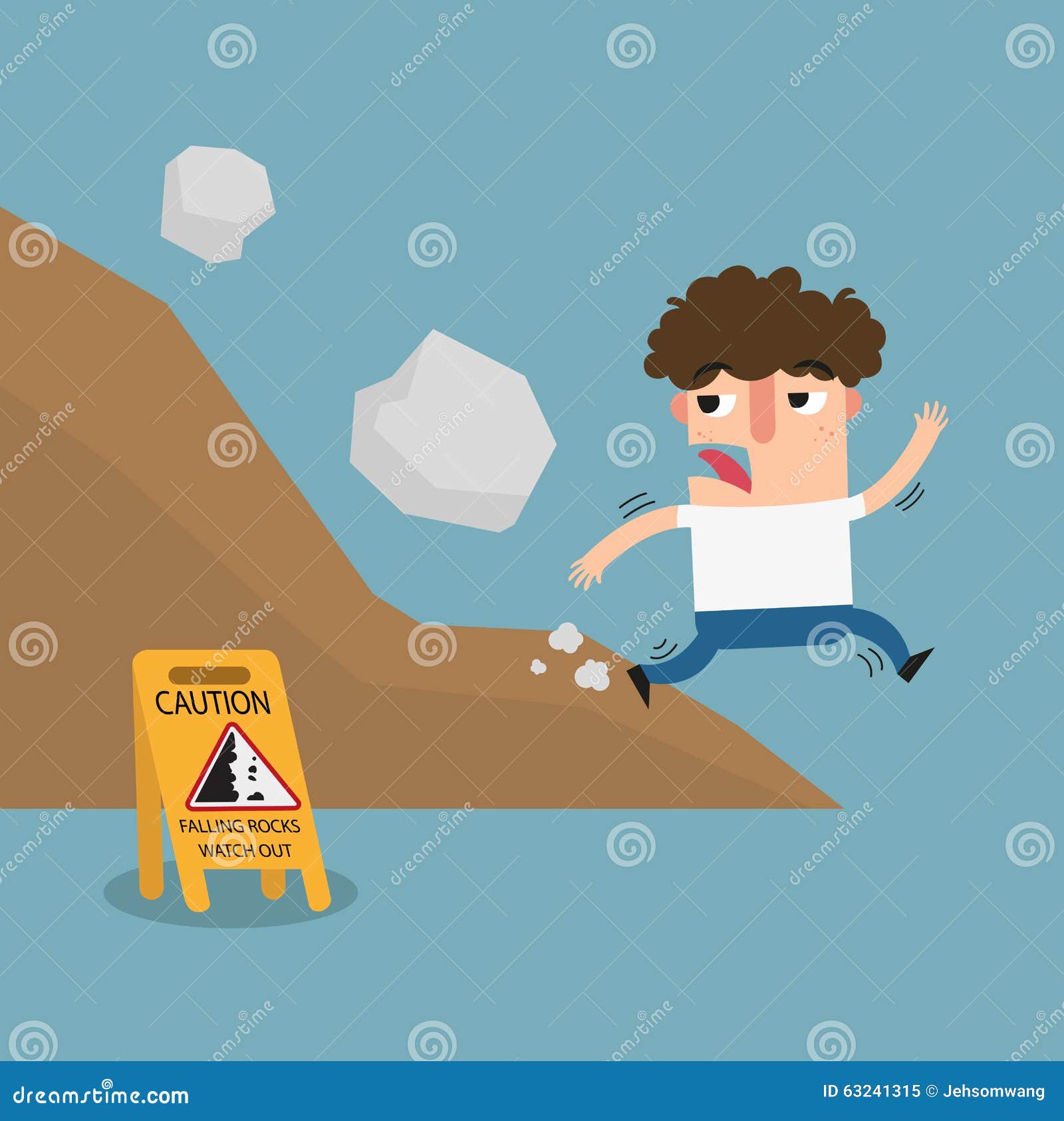 Falling Man - Caution Sign Cartoon Vector | CartoonDealer.com #13356303