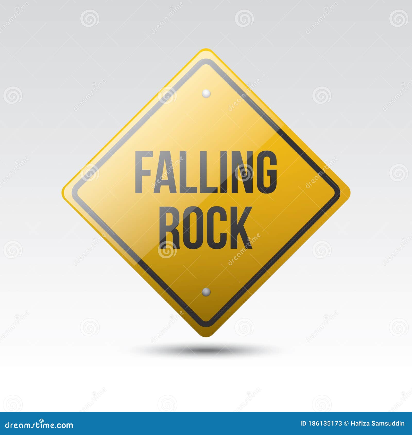 Falling Rock Sign. Vector Illustration Decorative Design Stock ...
