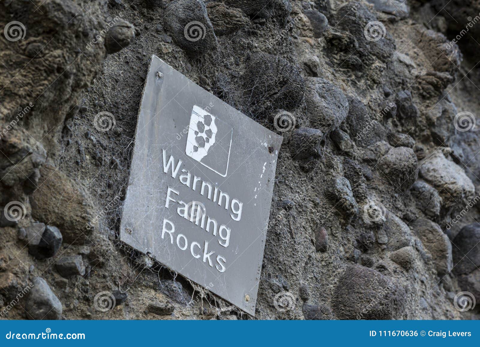 Falling Rock Sign stock photo. Image of falling, dangerous - 111670636