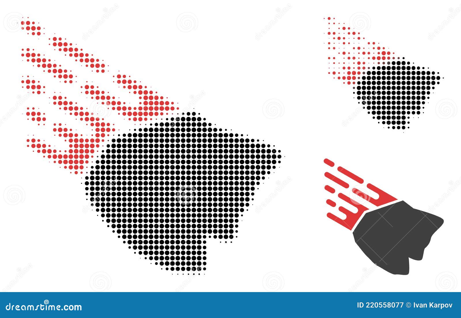 Falling Rock Stone Halftone Dotted Icon Stock Vector - Illustration of ...