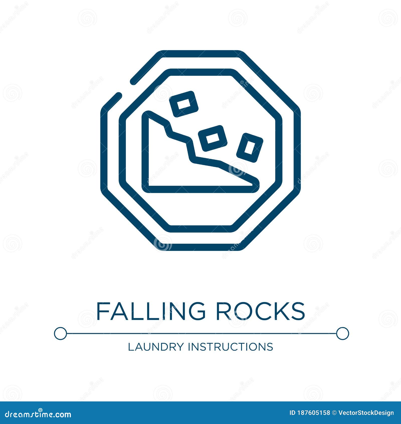 Falling Rocks Icon. Linear Vector Illustration from Traffic Signs ...