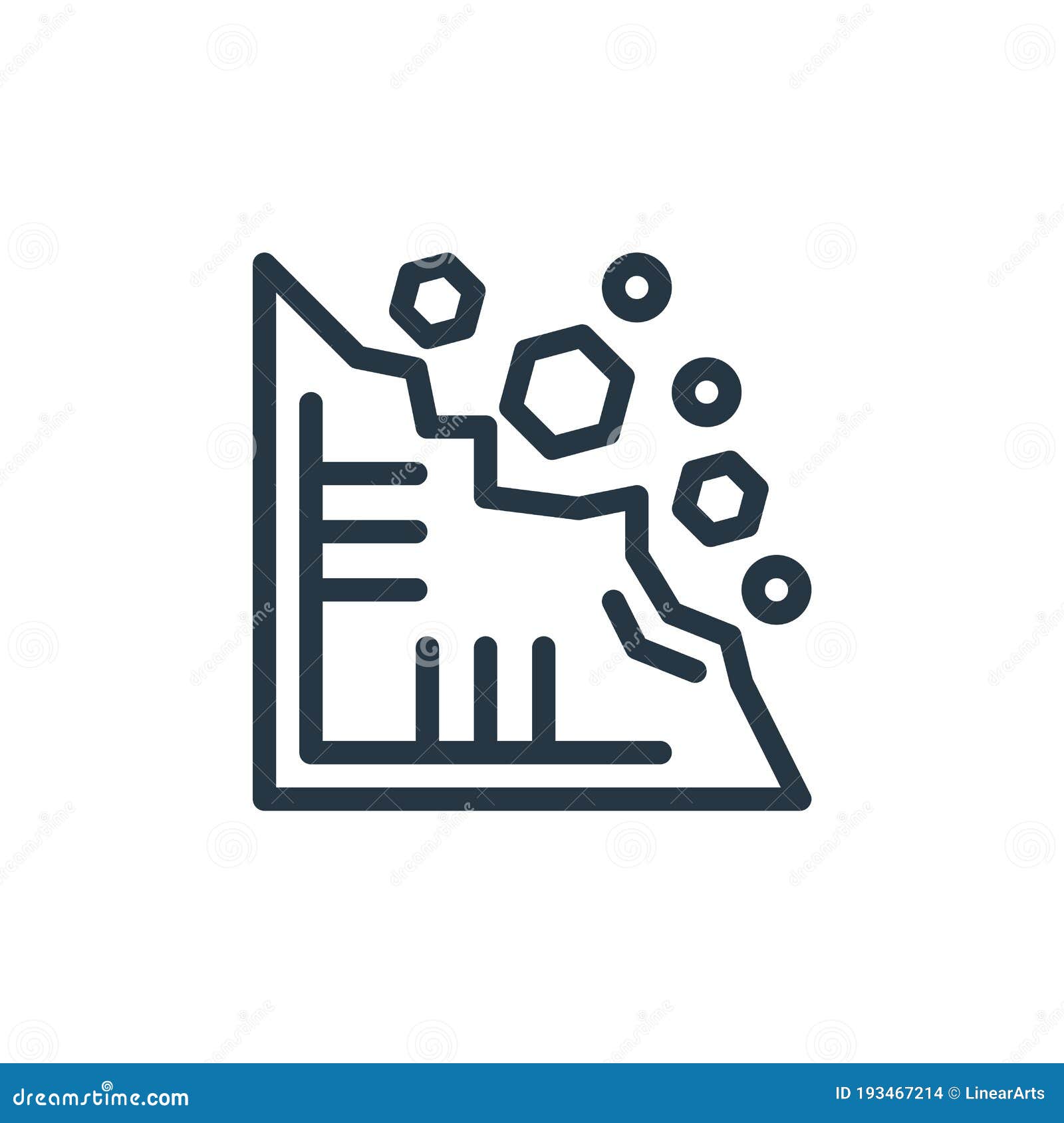 Falling Rocks Icon Vector From Weather Concept. Thin Line Illustration ...