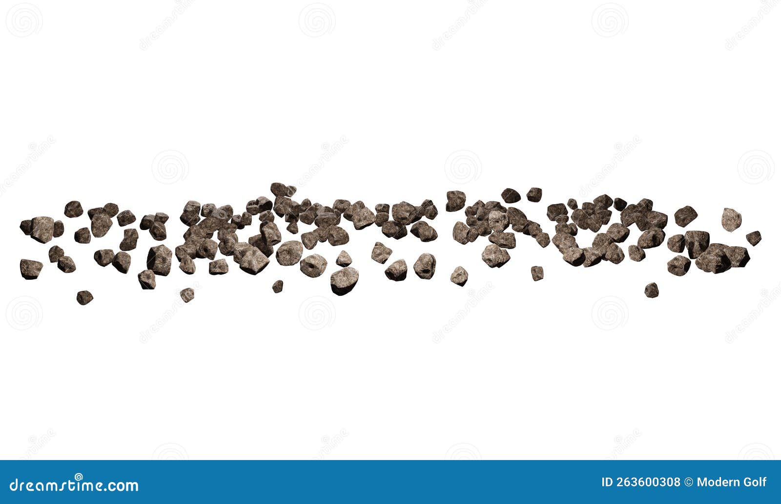 Falling Rocks Isolated on White Background. 3d Rendering Illustration ...