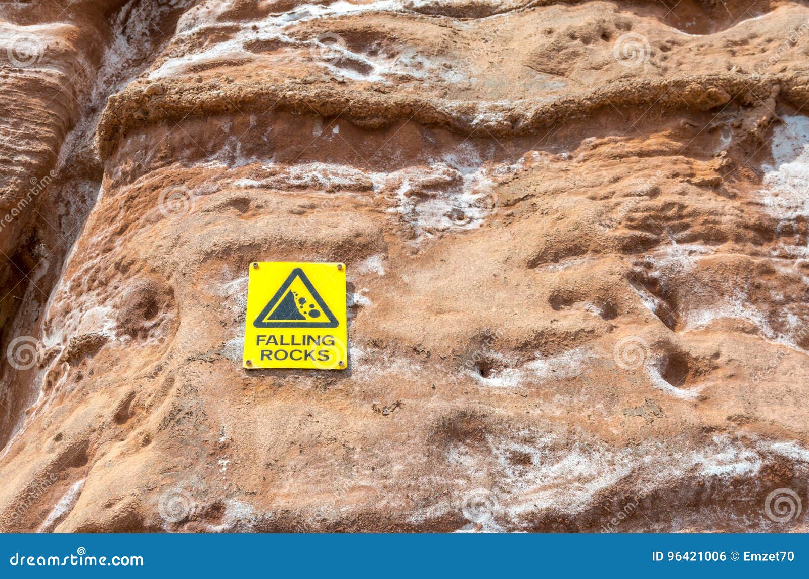 Falling rocks sign. stock photo. Image of dangerous, falling - 96421006