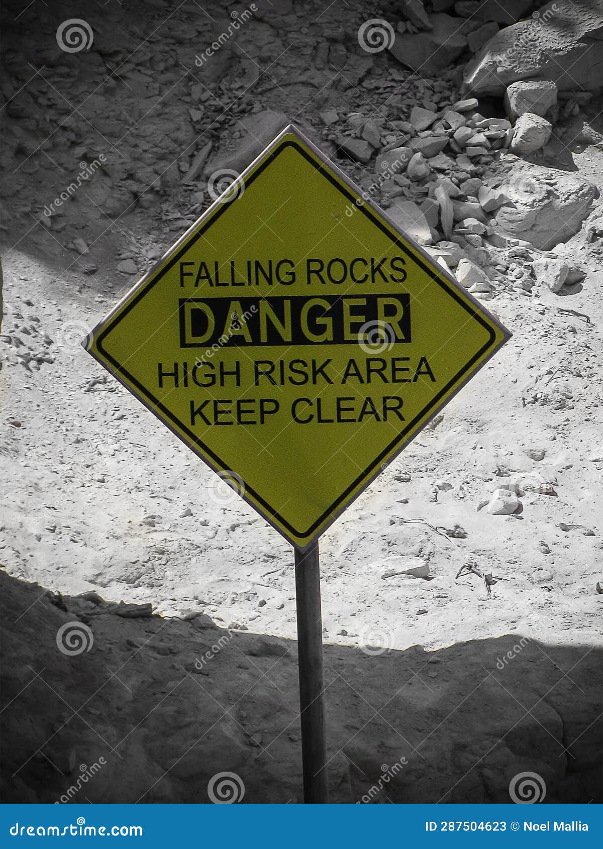 Falling rocks sign stock image. Image of people, outdoors - 287504623