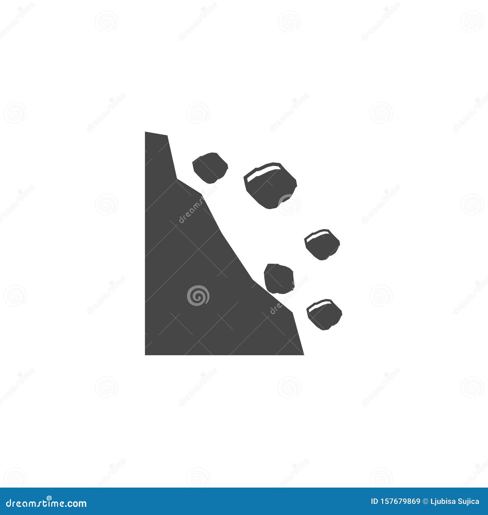 Falling Rocks Vector Icon - Illustration Stock Vector - Illustration of ...