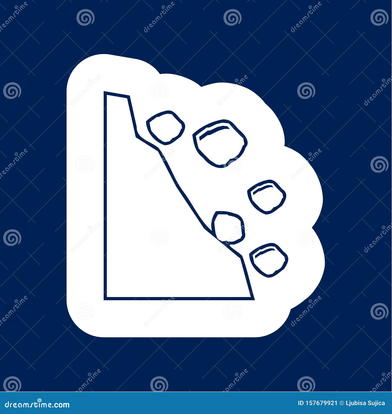 Falling Rocks Vector Icon - Illustration Stock Vector - Illustration of ...