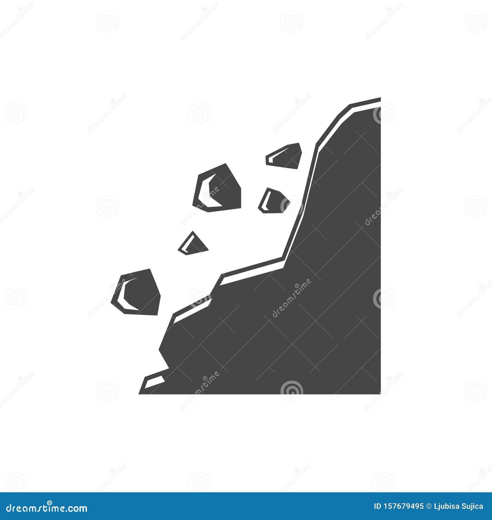 Falling Rocks Vector Icon - Illustration Stock Vector - Illustration of ...