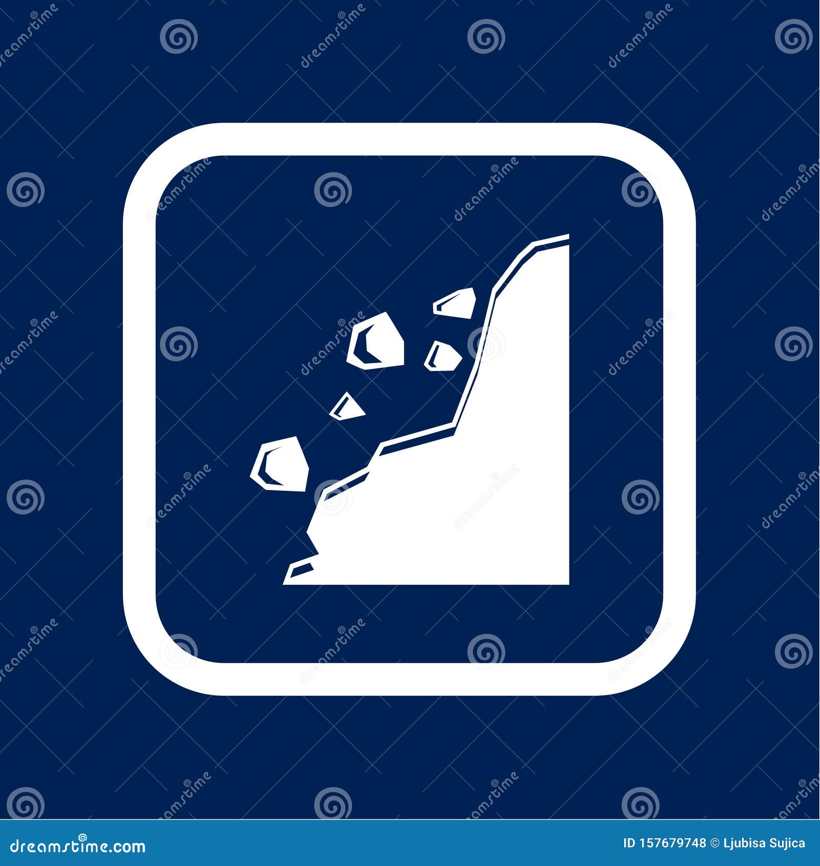 Falling Rocks Vector Icon - Illustration Stock Vector - Illustration of ...