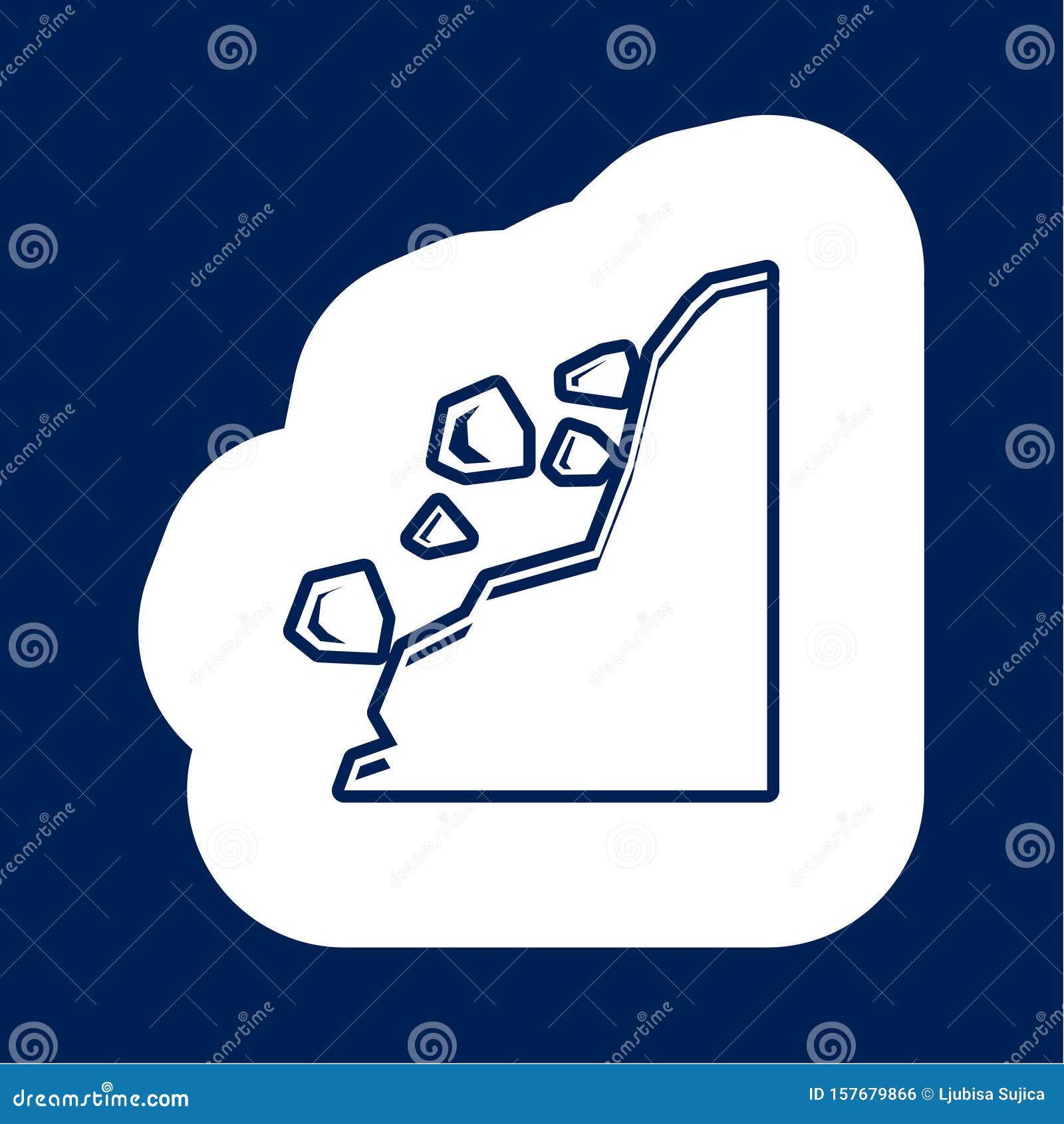 Falling Rocks Vector Icon - Illustration Stock Vector - Illustration of ...