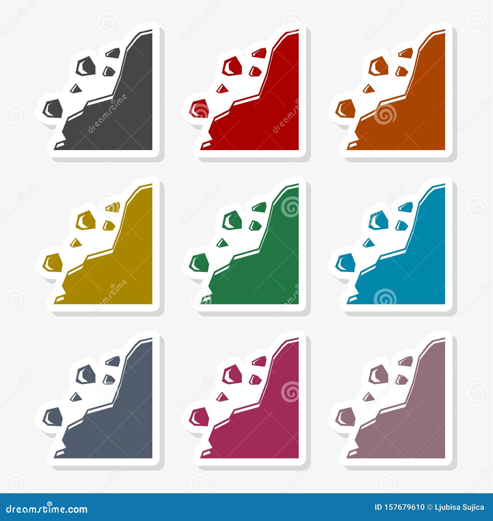 Falling Rocks Vector Icon - Illustration Stock Vector - Illustration of ...