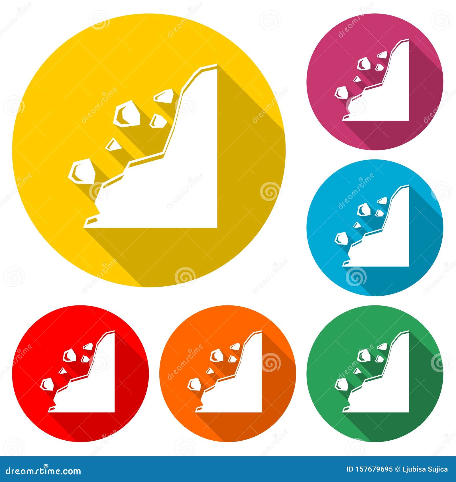 Falling Rocks Vector Icon - Illustration Stock Vector - Illustration of ...