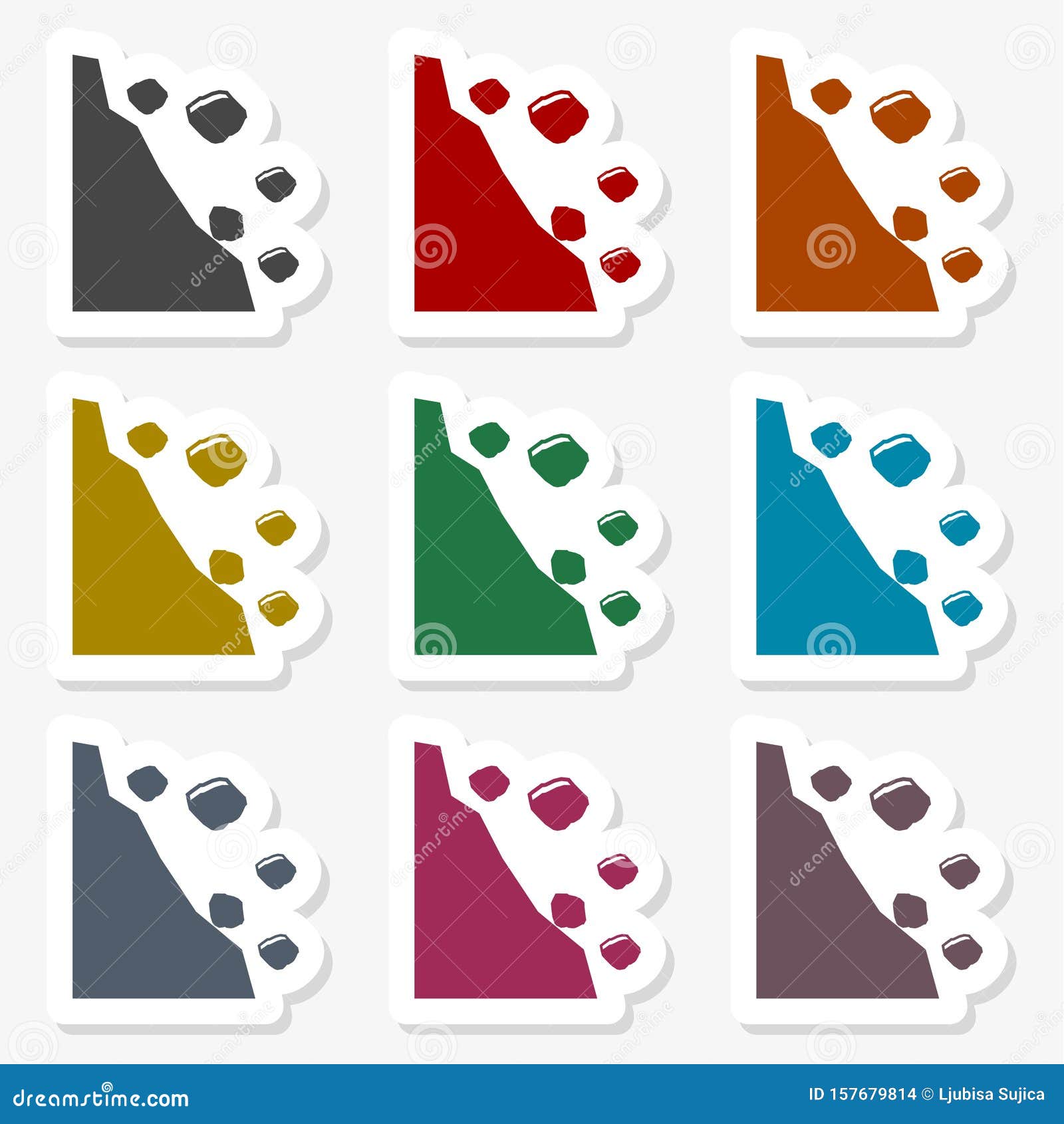 Falling Rocks Vector Icon - Illustration Stock Vector - Illustration of ...