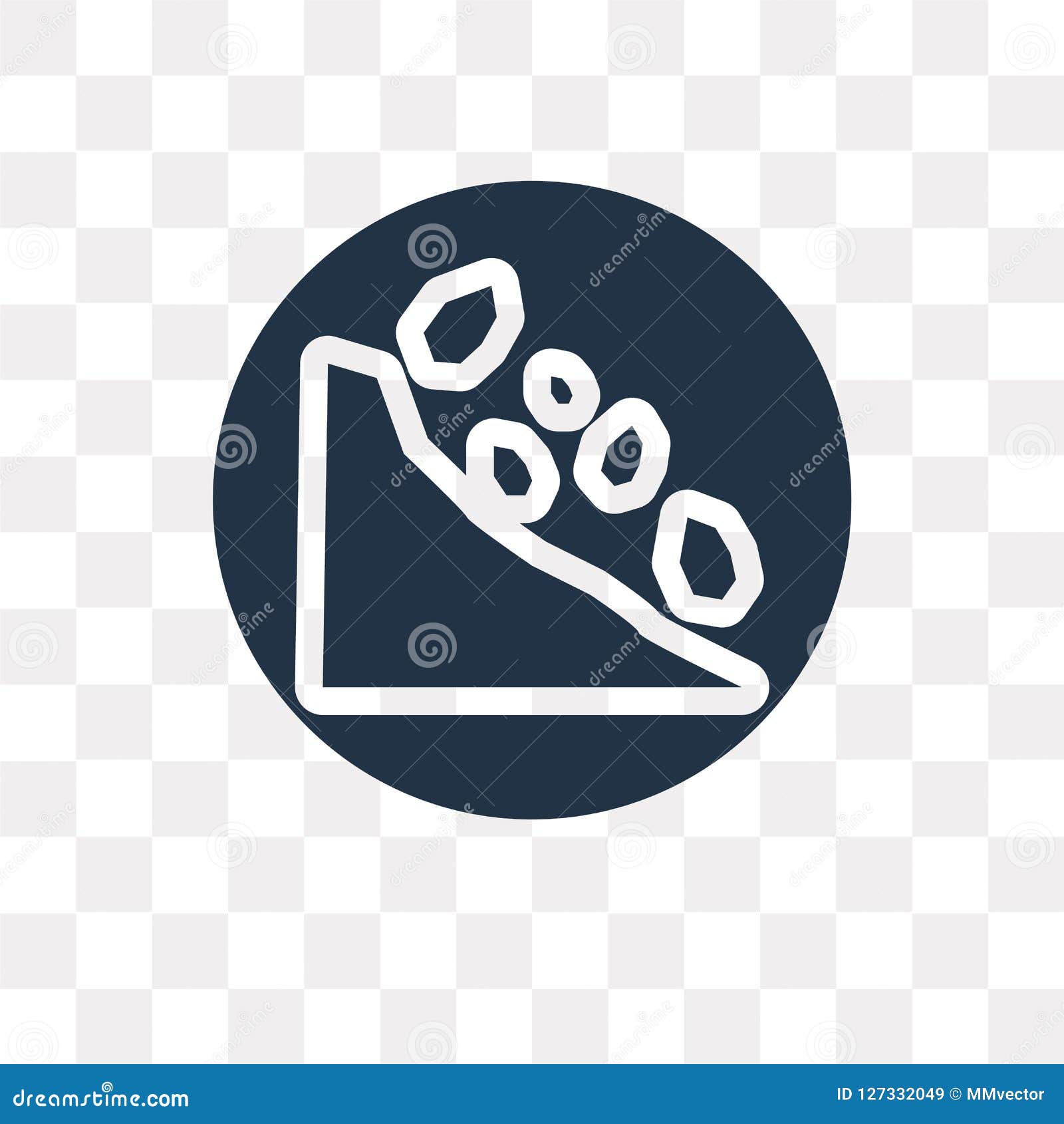 Falling Rocks Vector Icon Isolated on Transparent Background, Fa Stock ...