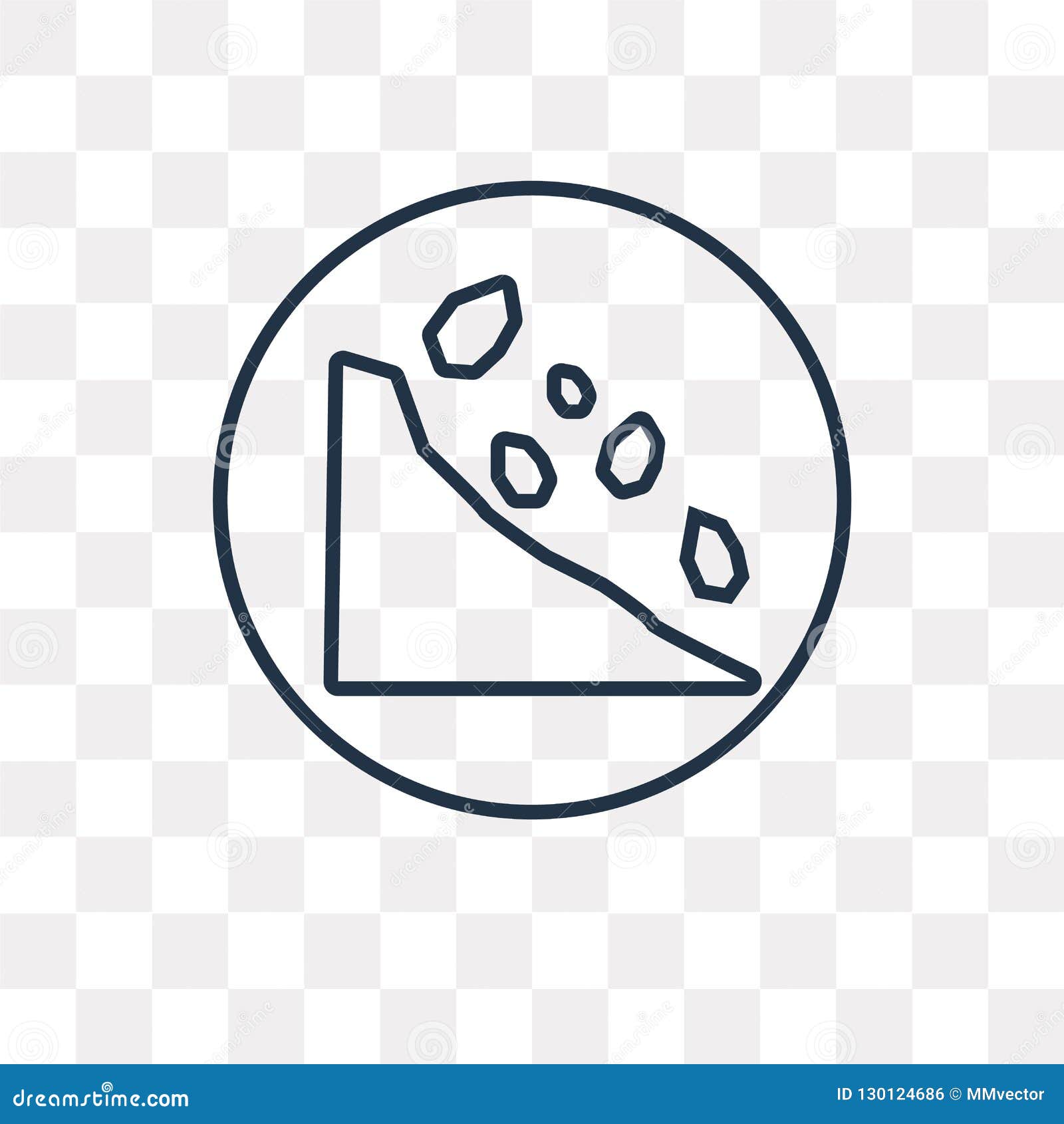 Falling Rocks Vector Icon Isolated on Transparent Background, Li Stock ...