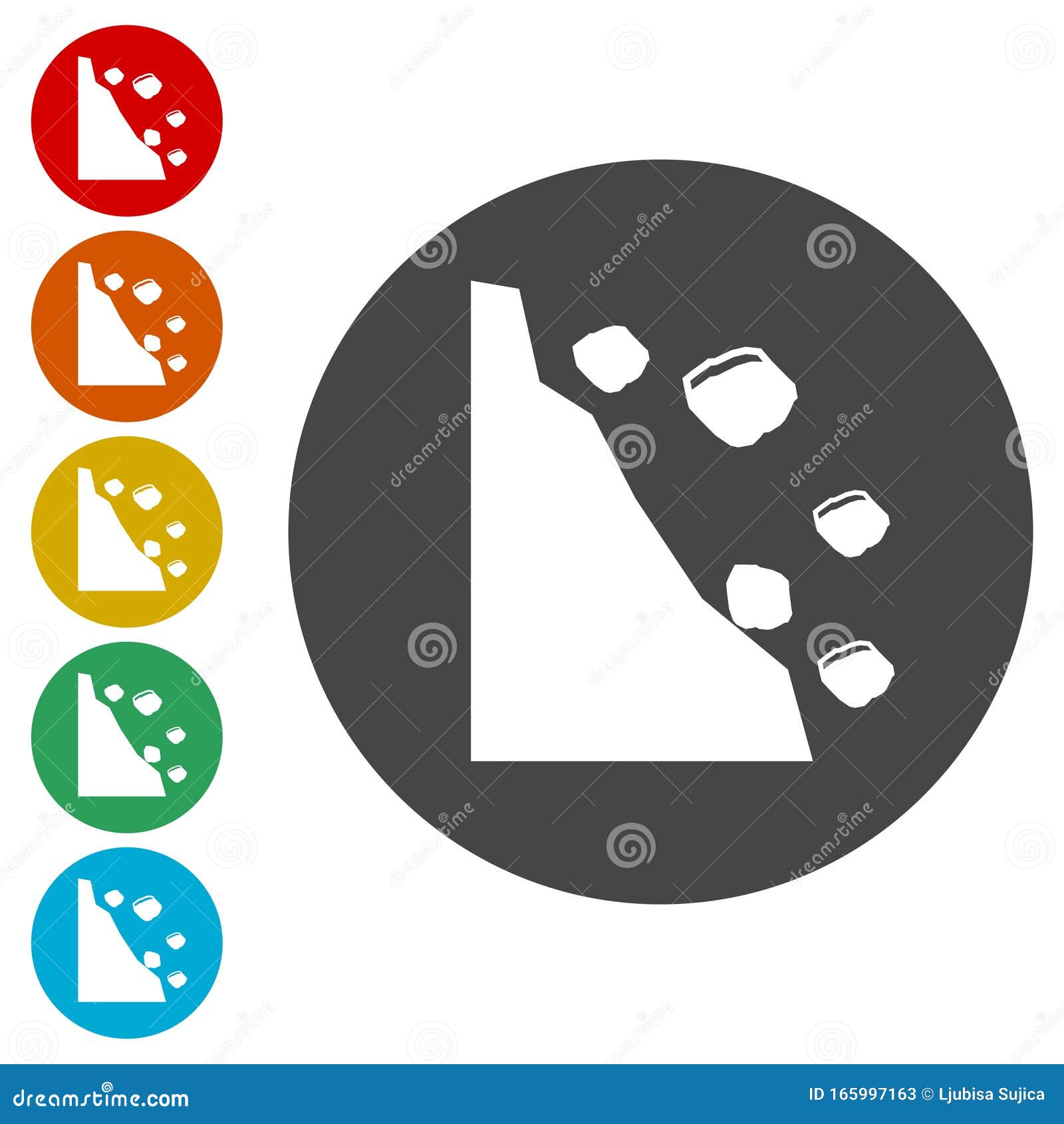 Falling Rocks Vector Icons Set - Illustration Stock Vector ...