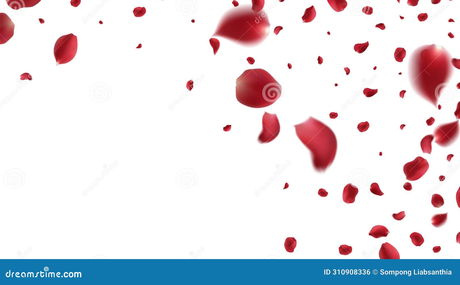 Falling Rose. Petals Vector Illustration. Red Rose Petals on Fake ...