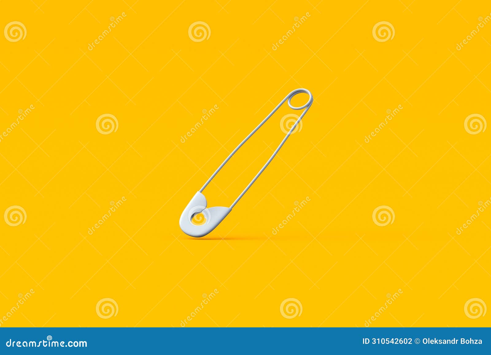 Falling Safety Pin on Yellow Background. Tool for Sewing Stock ...