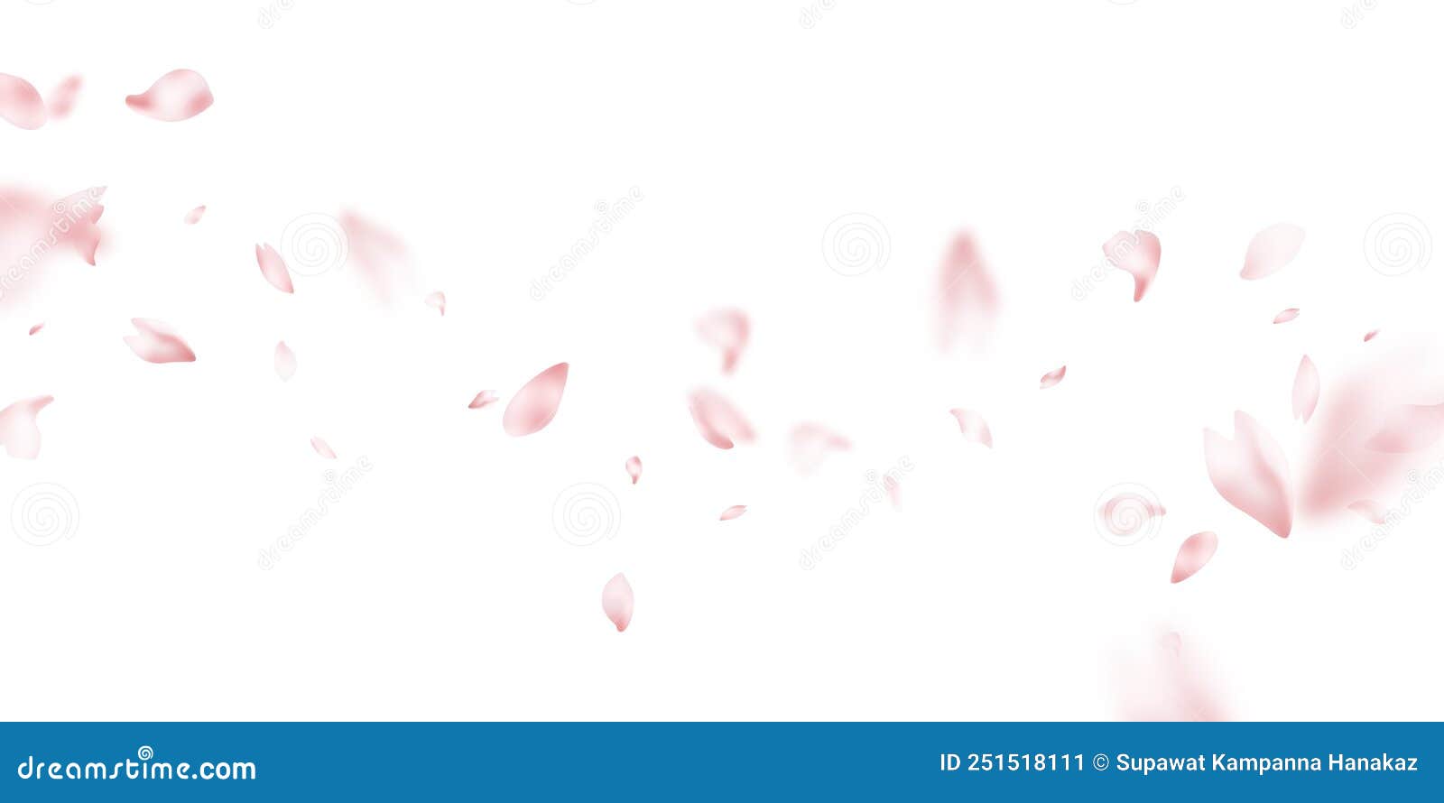 Falling Sakura Petals Background 3d Illustration Design Vector Stock ...
