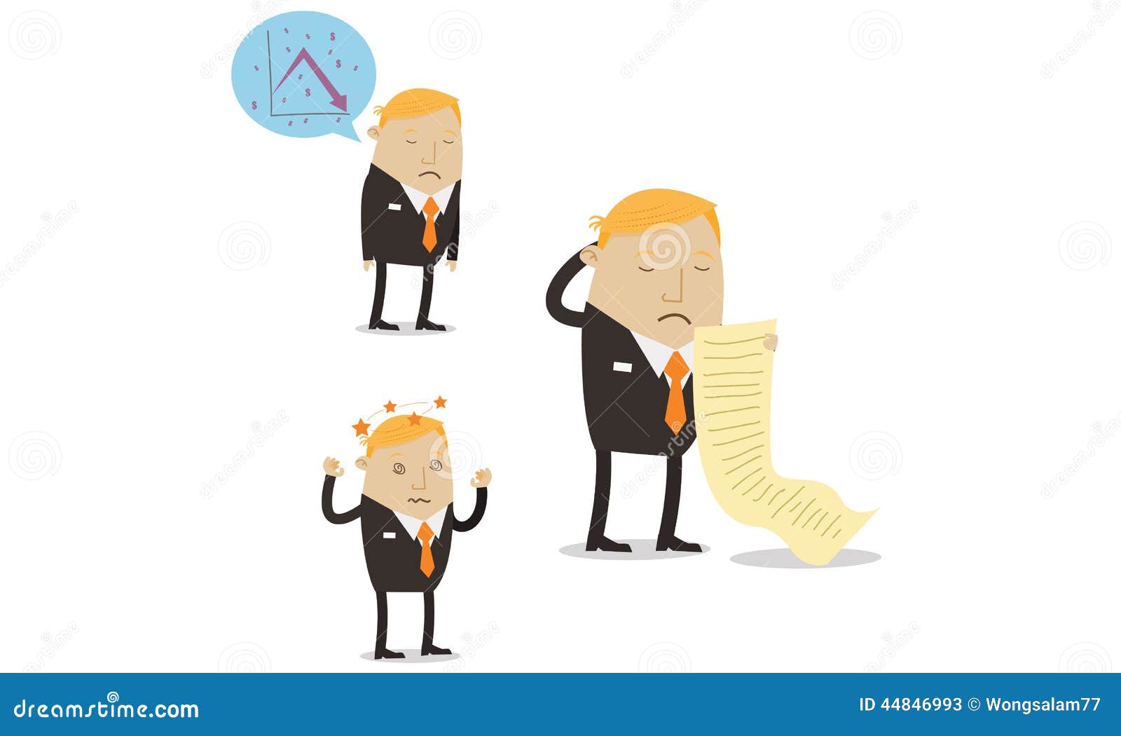Falling sales businessman stock illustration. Illustration of loss ...