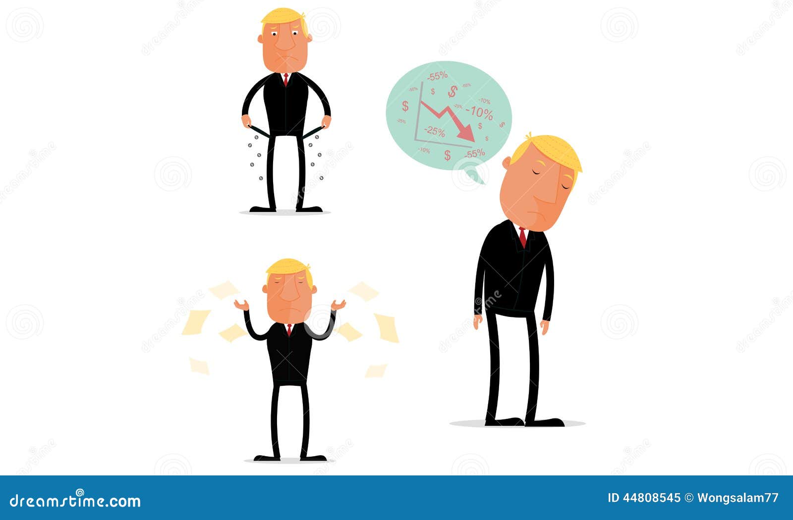 Falling sales businessman stock vector. Illustration of presentation ...