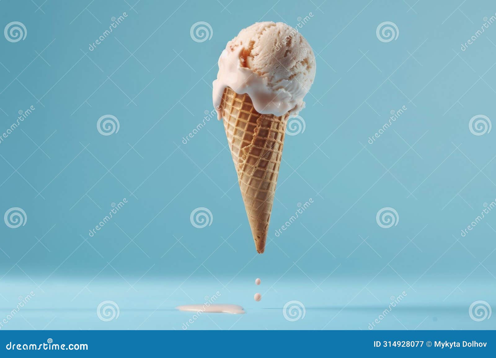 Falling Scoop: Ice Cream Cone Stock Image - Image of strawberry ...
