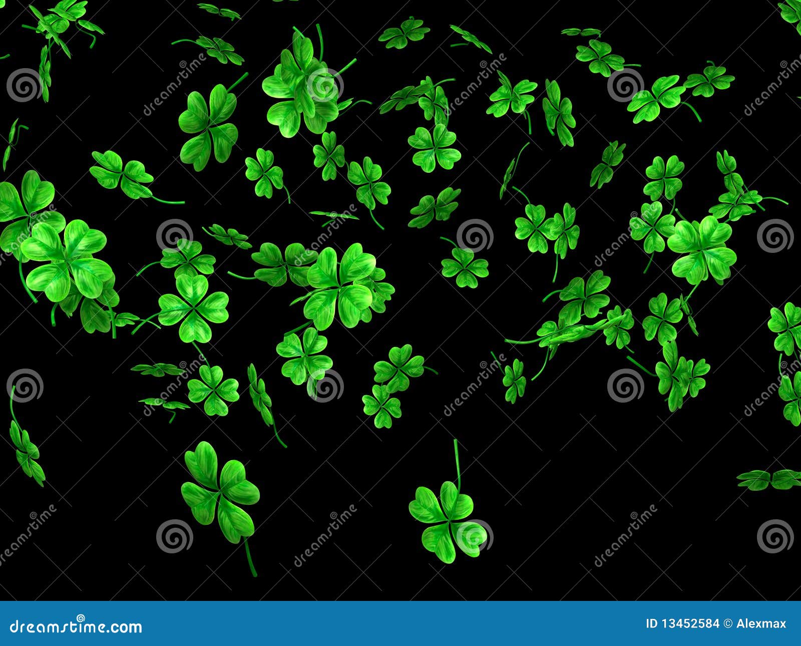 Falling Shamrock Leaves stock illustration. Illustration of symbols ...