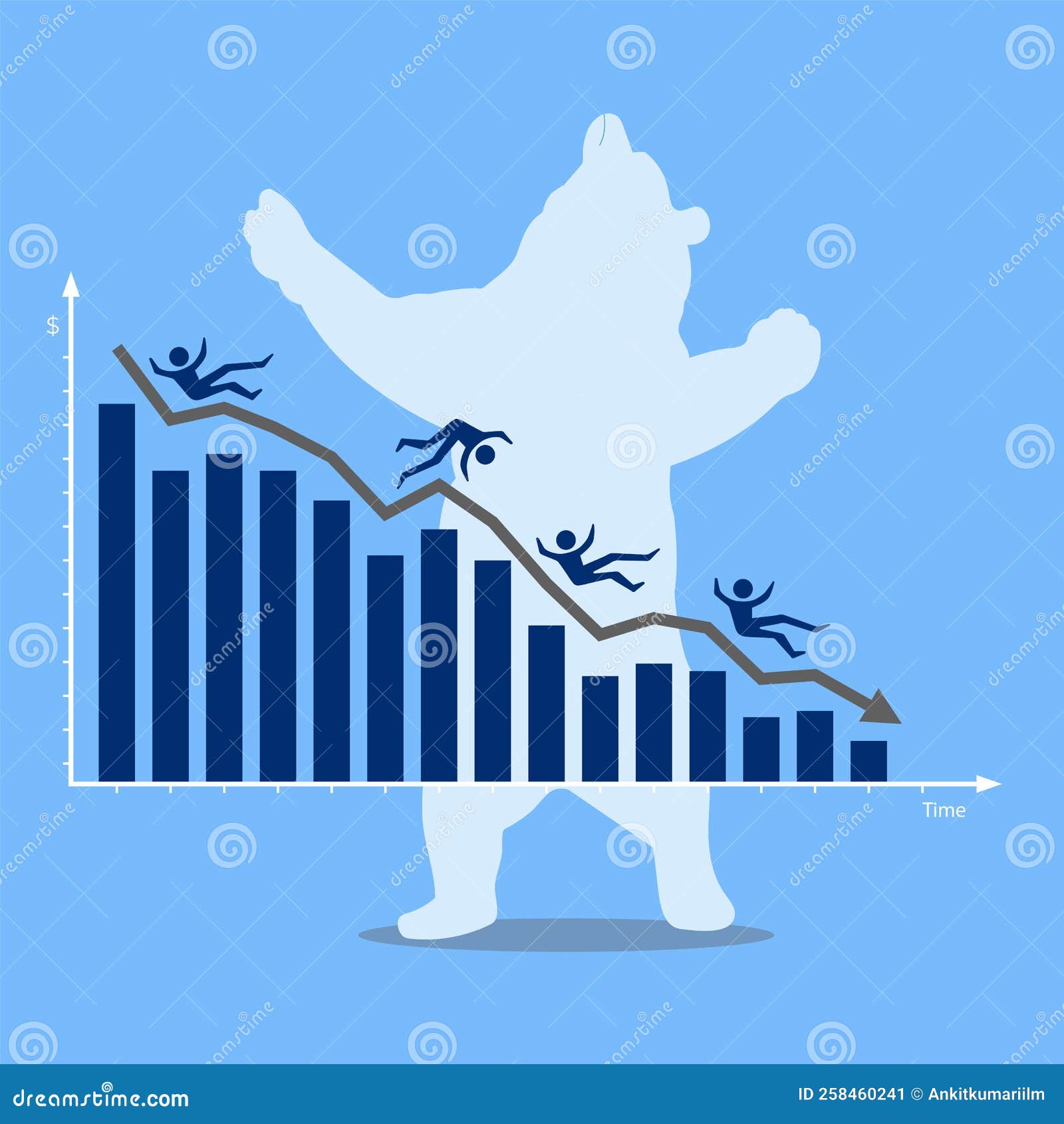 Falling Share Market Vector Illustration Graphic Stock Illustration ...