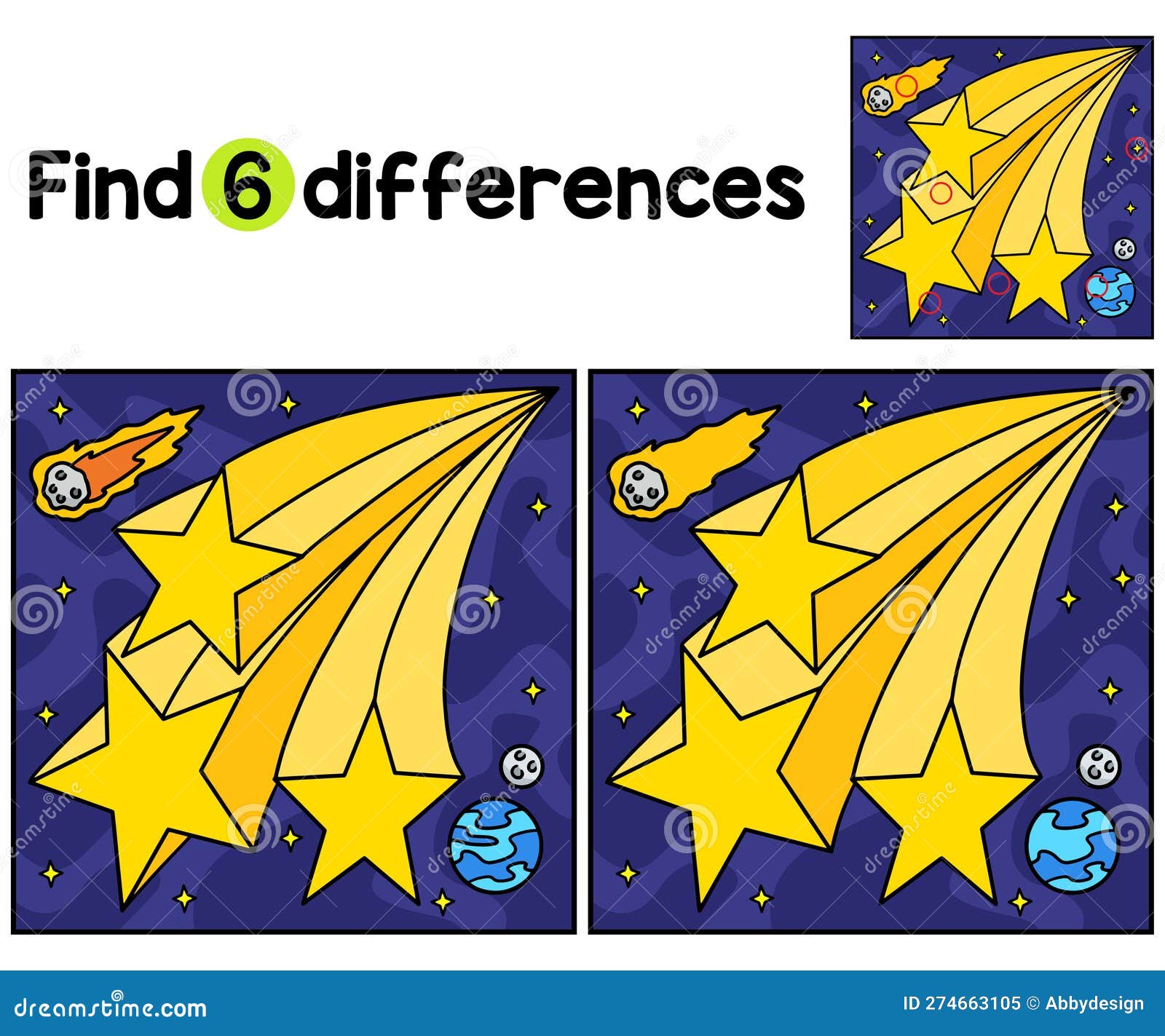 Falling Shooting Stars Coloring Page For Kids Cartoon Vector ...