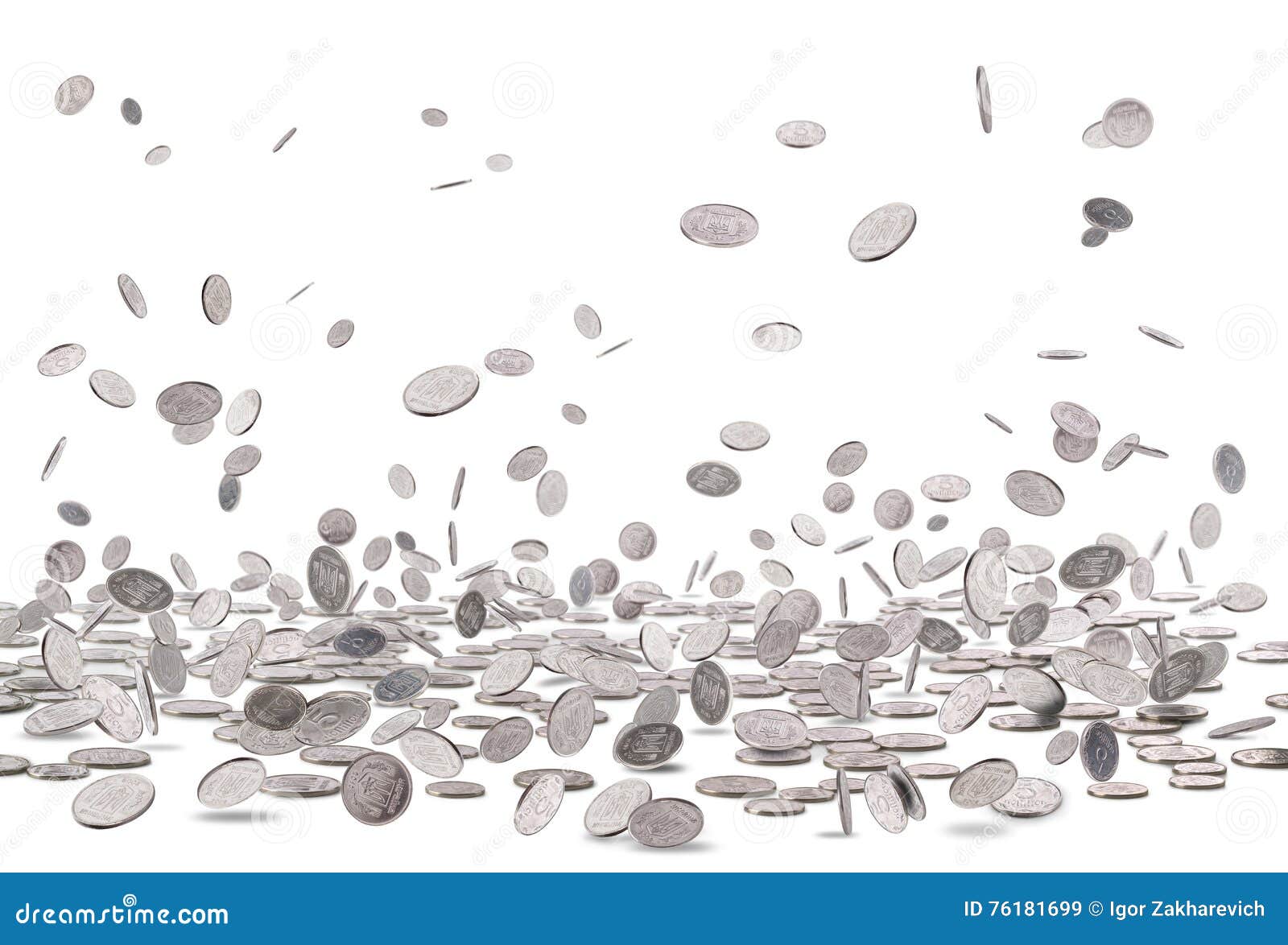 Falling Silver Coins Vector. Flying Realistic Silver Coins Explosion ...