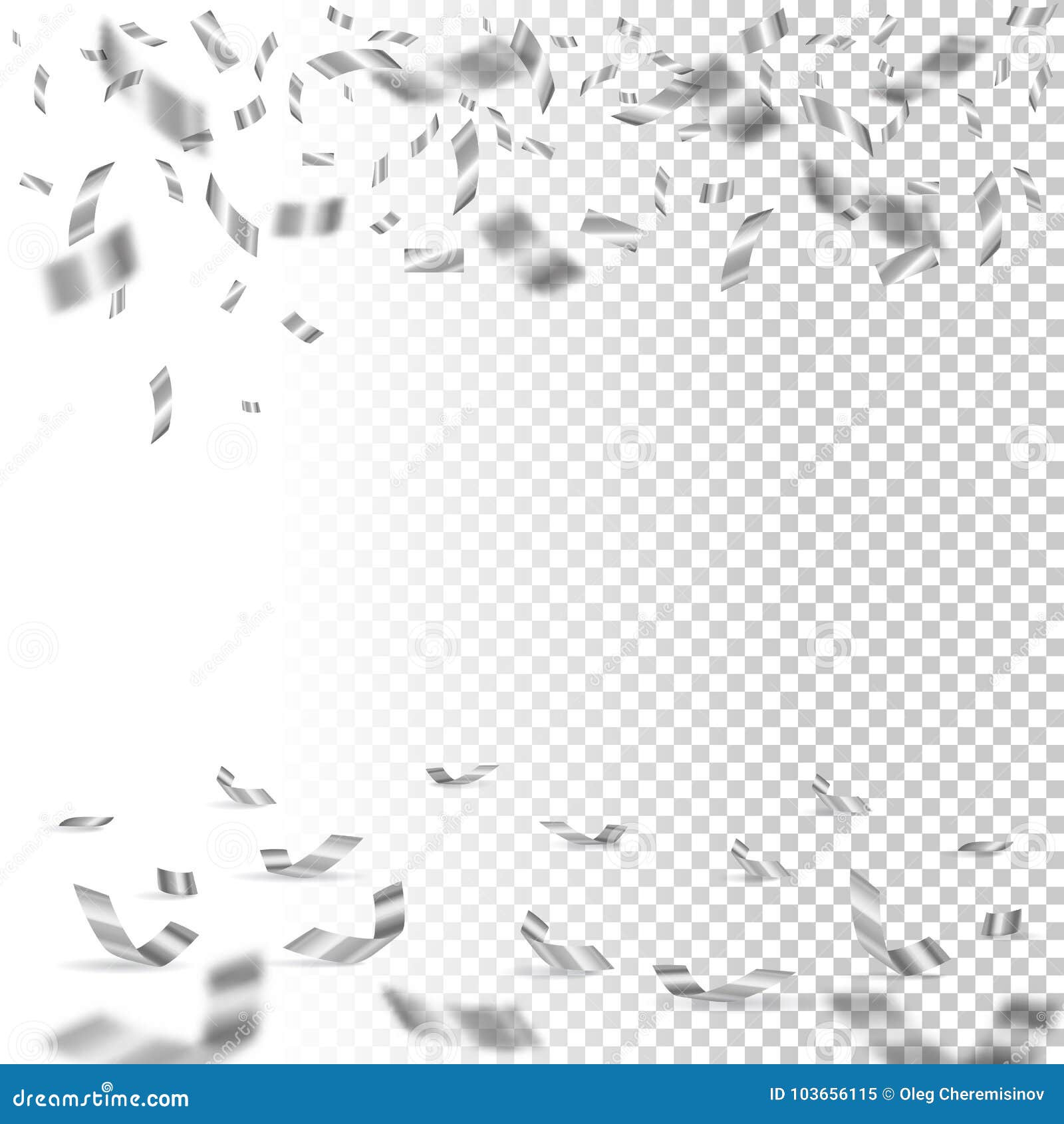 Silver Confetti Falling, Sparkling Glitter Background. Vector Carnival ...