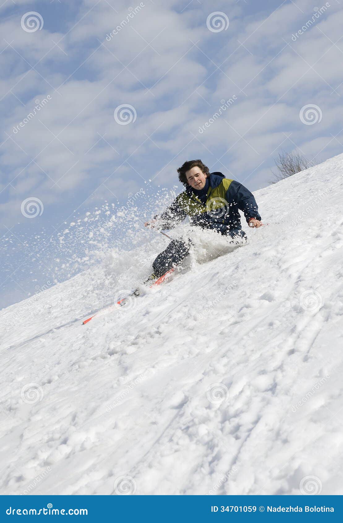 Falling skier stock image. Image of caucasian, learning - 34701059