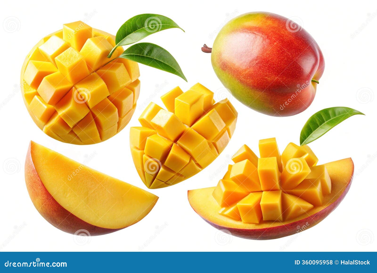 Sliced Mango. Hand Draw Technique. Line Art Cartoon Vector ...