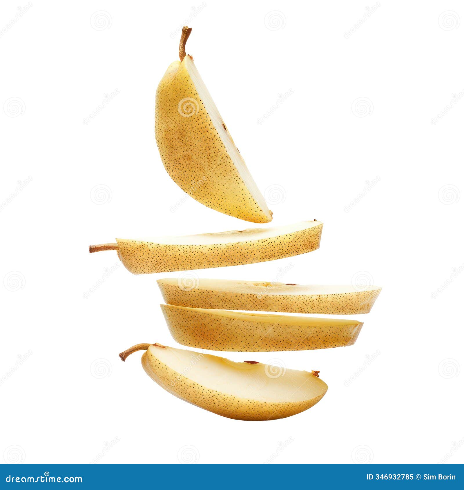 Falling Slices of Pear Isolate on Transparency Stock Illustration ...