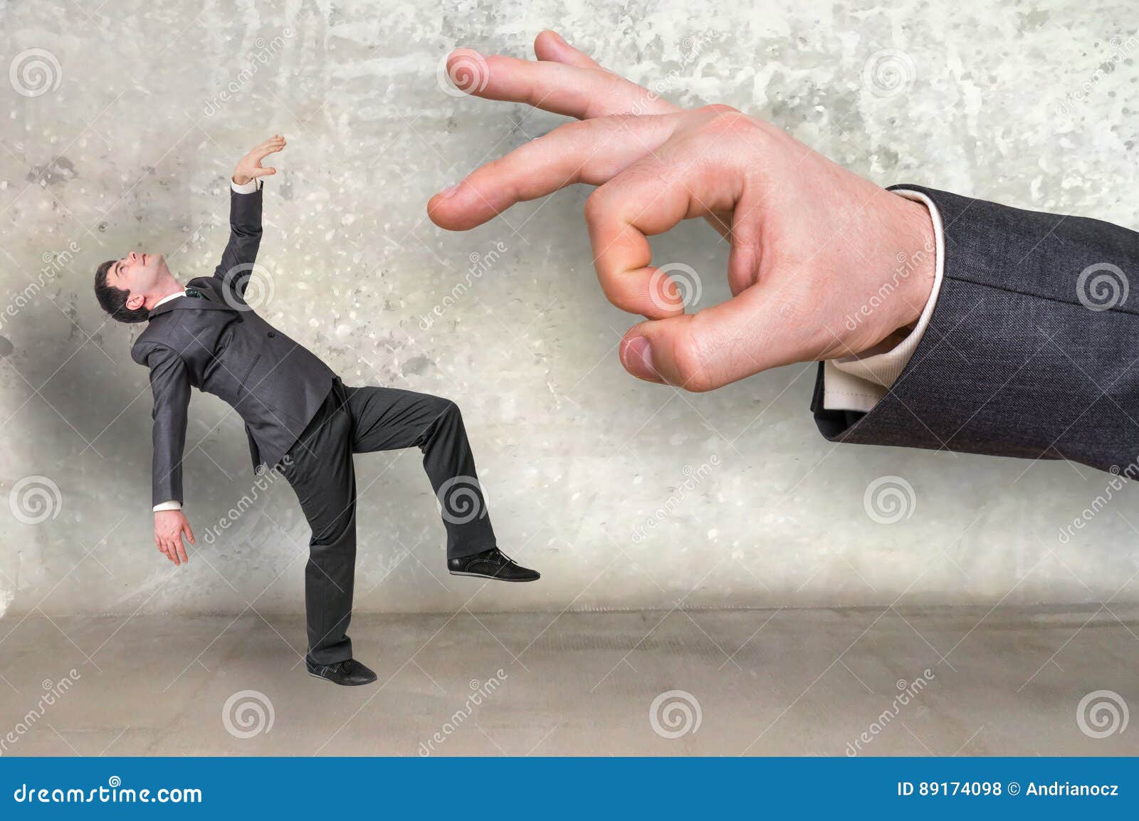 Falling Small Businessman and Big Businessman Stock Photo - Image of ...