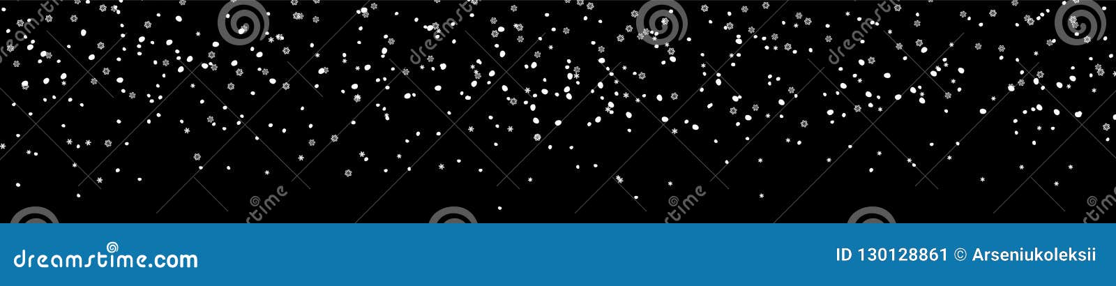 Falling Snow Banner for Decoration and Web. Snowfall Overlay Template ...