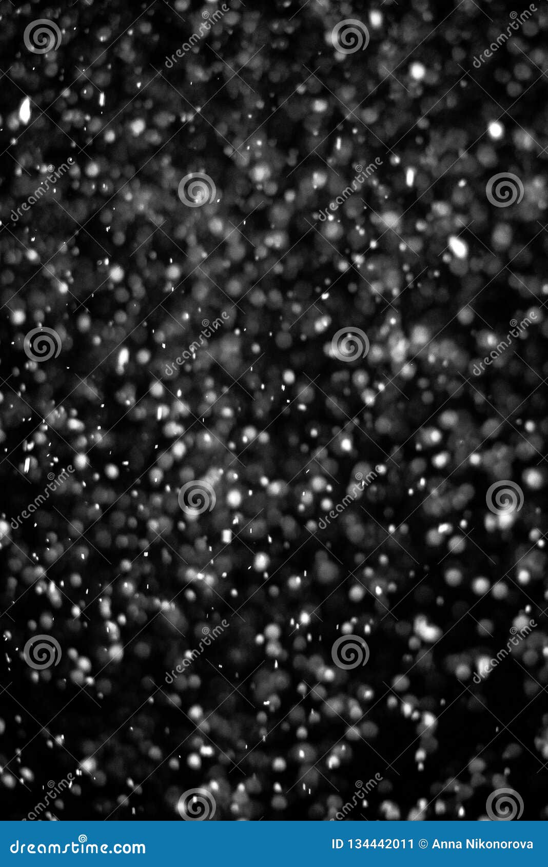Falling Snow on a Black Background. Snowfall Weather Stock Image ...