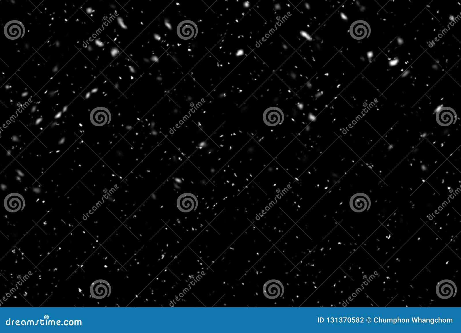 Falling Snow on Black Background. Winter Background in Pure Dark. Heavy ...
