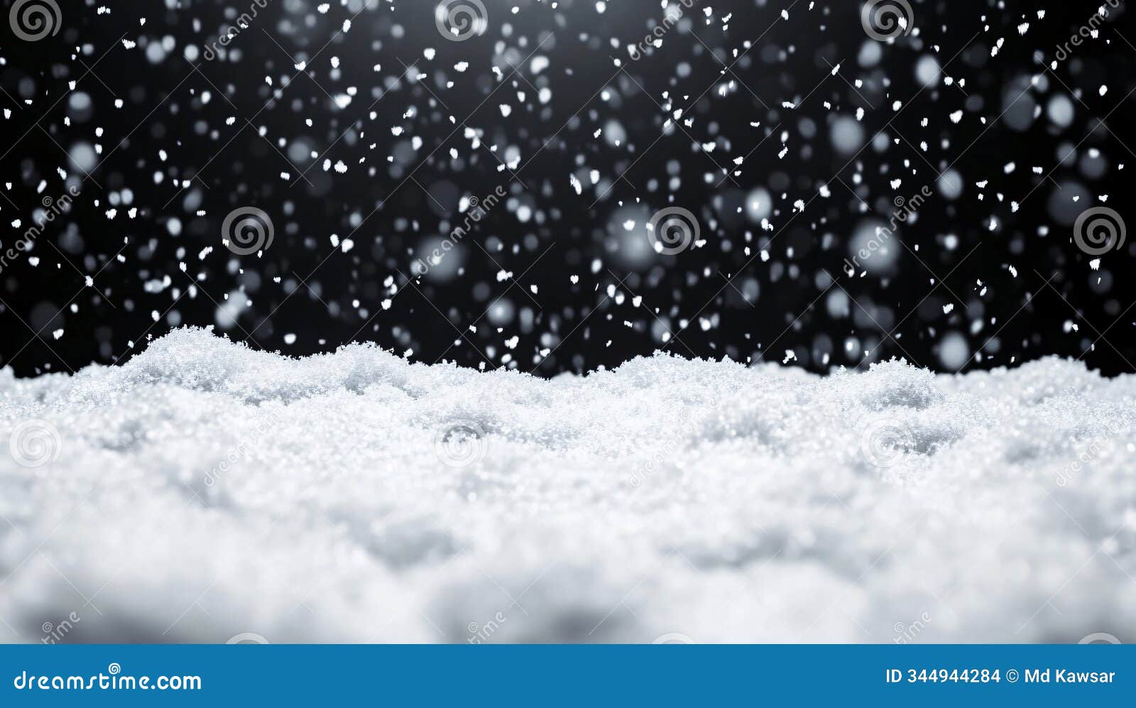 Falling Snow on Black Background - Winter Scene Stock Illustration ...