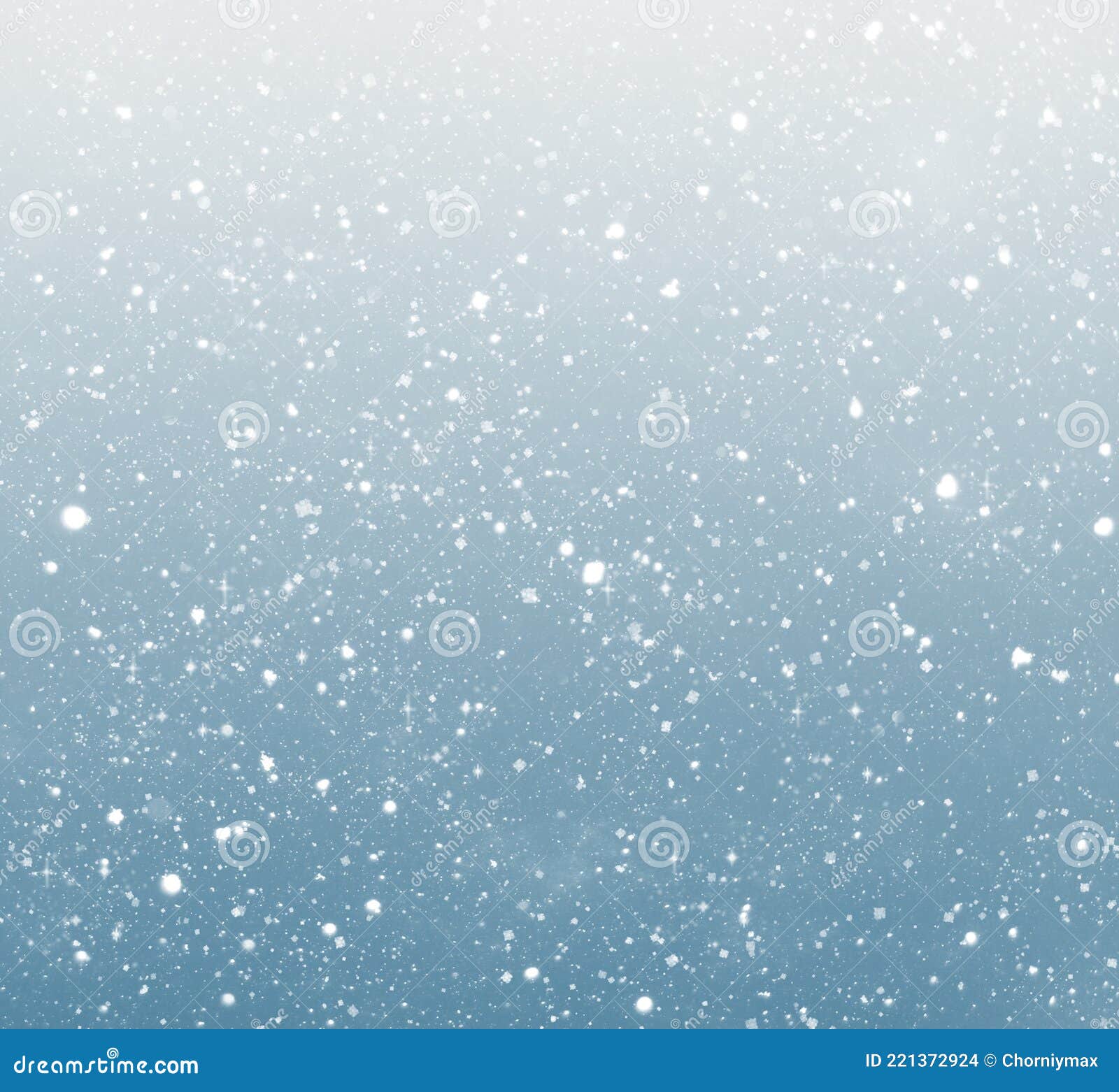 Falling Snow on the Blue Background Stock Photo - Image of fantastic ...