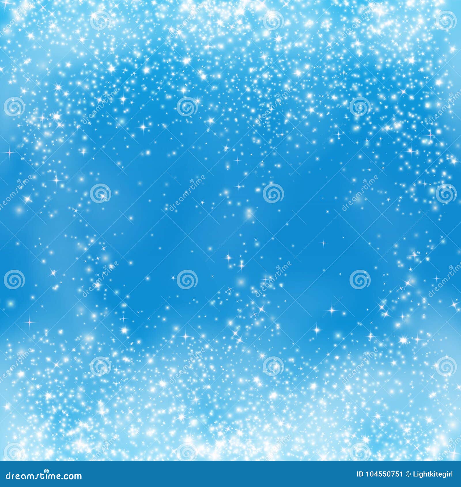 Falling Snow on the Blue Background. Snowflake on Winter Blue Sky ...