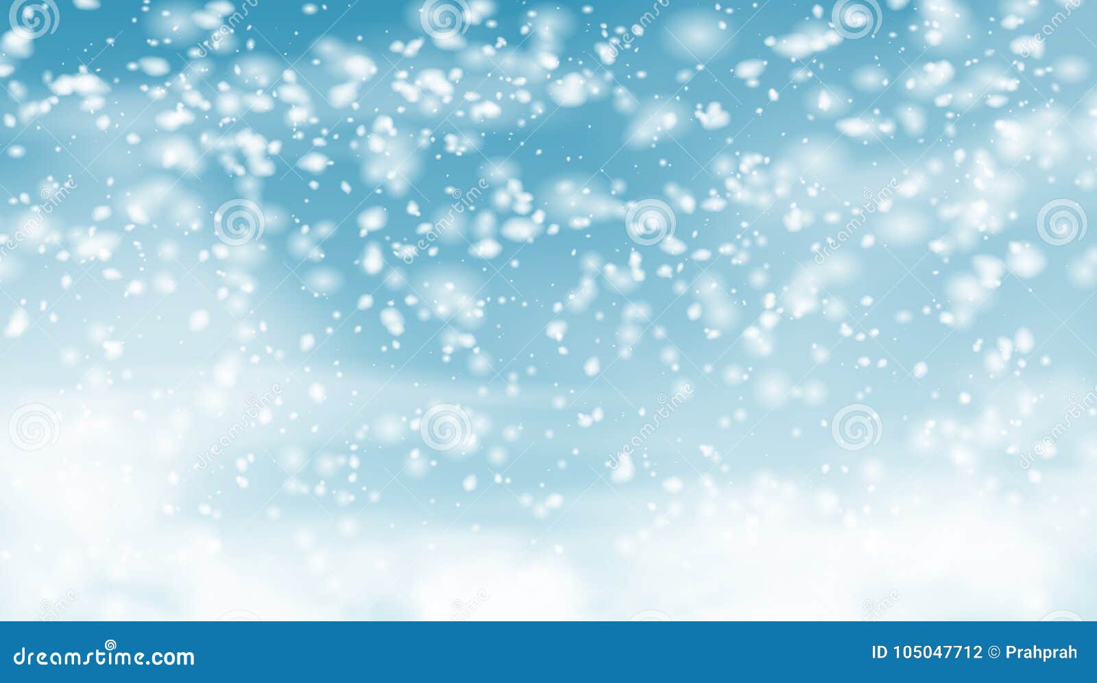 Falling Snow on Blue Sky Holiday Background Stock Illustration ...