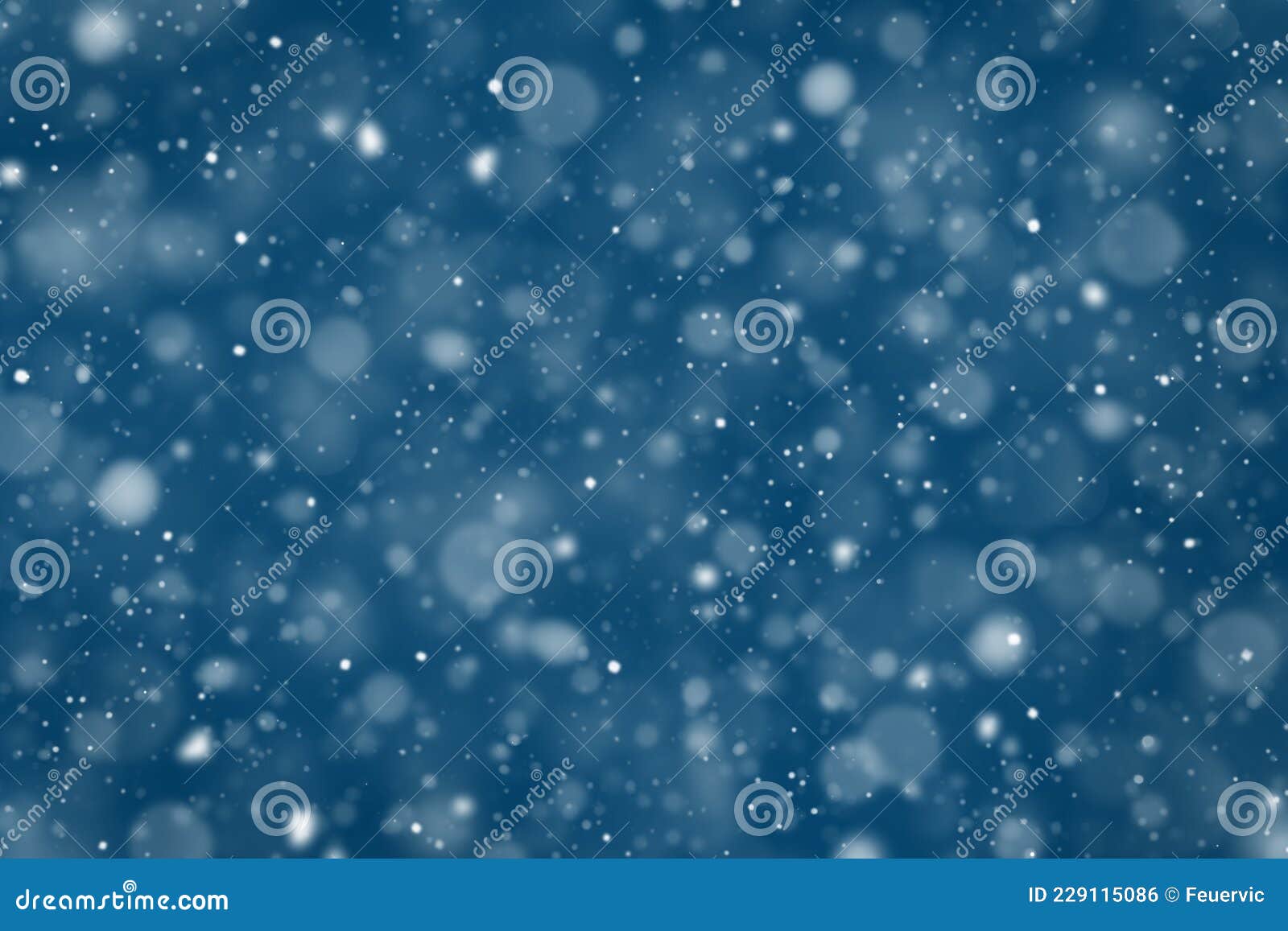 Falling Snow on the Dark Blue Background. Stock Photo - Image of ...