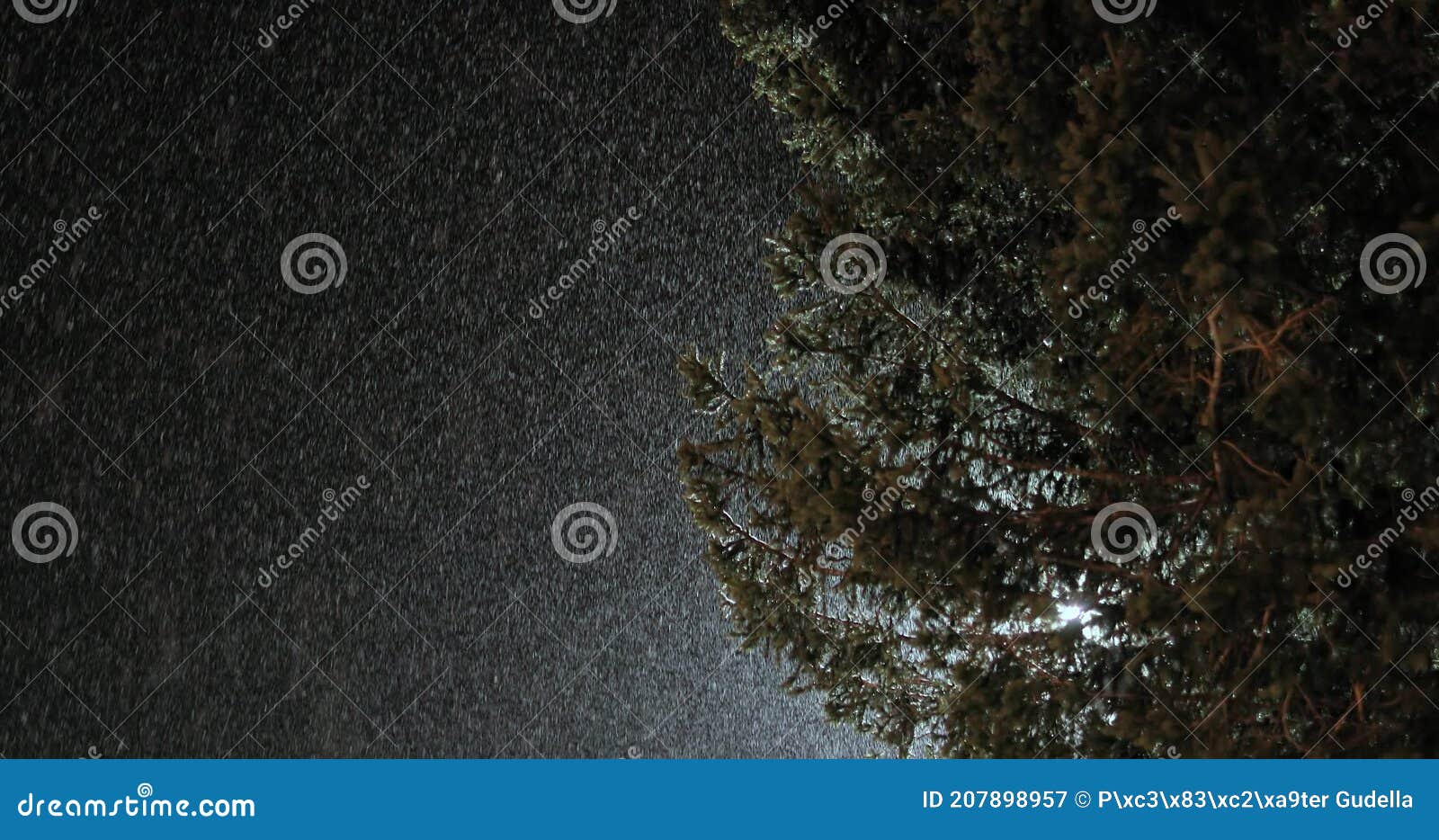 Falling snow at night stock video. Video of slowly, evening - 207898957